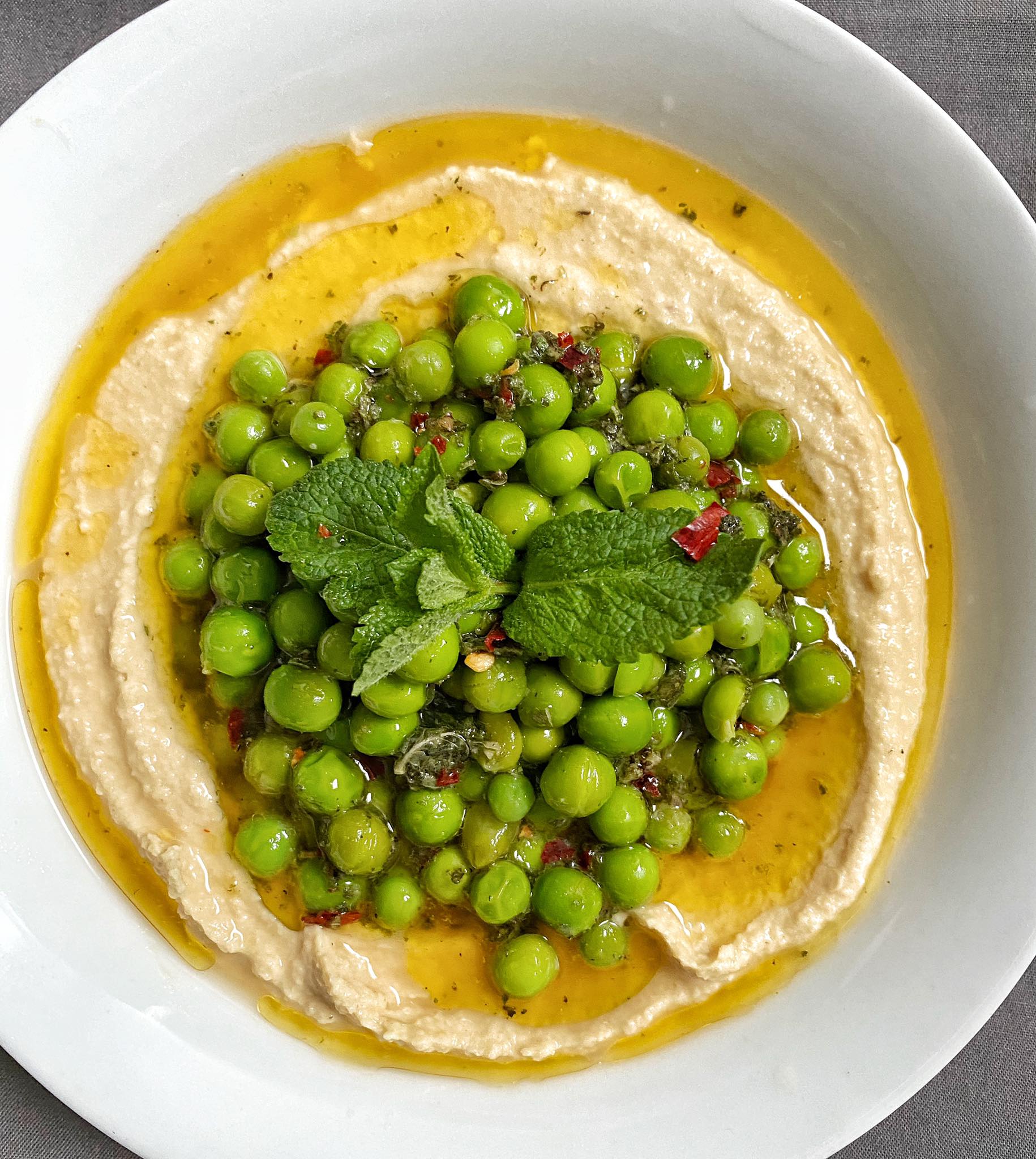Minty Peas with Classic Hummus - Tasty Simply Vegan