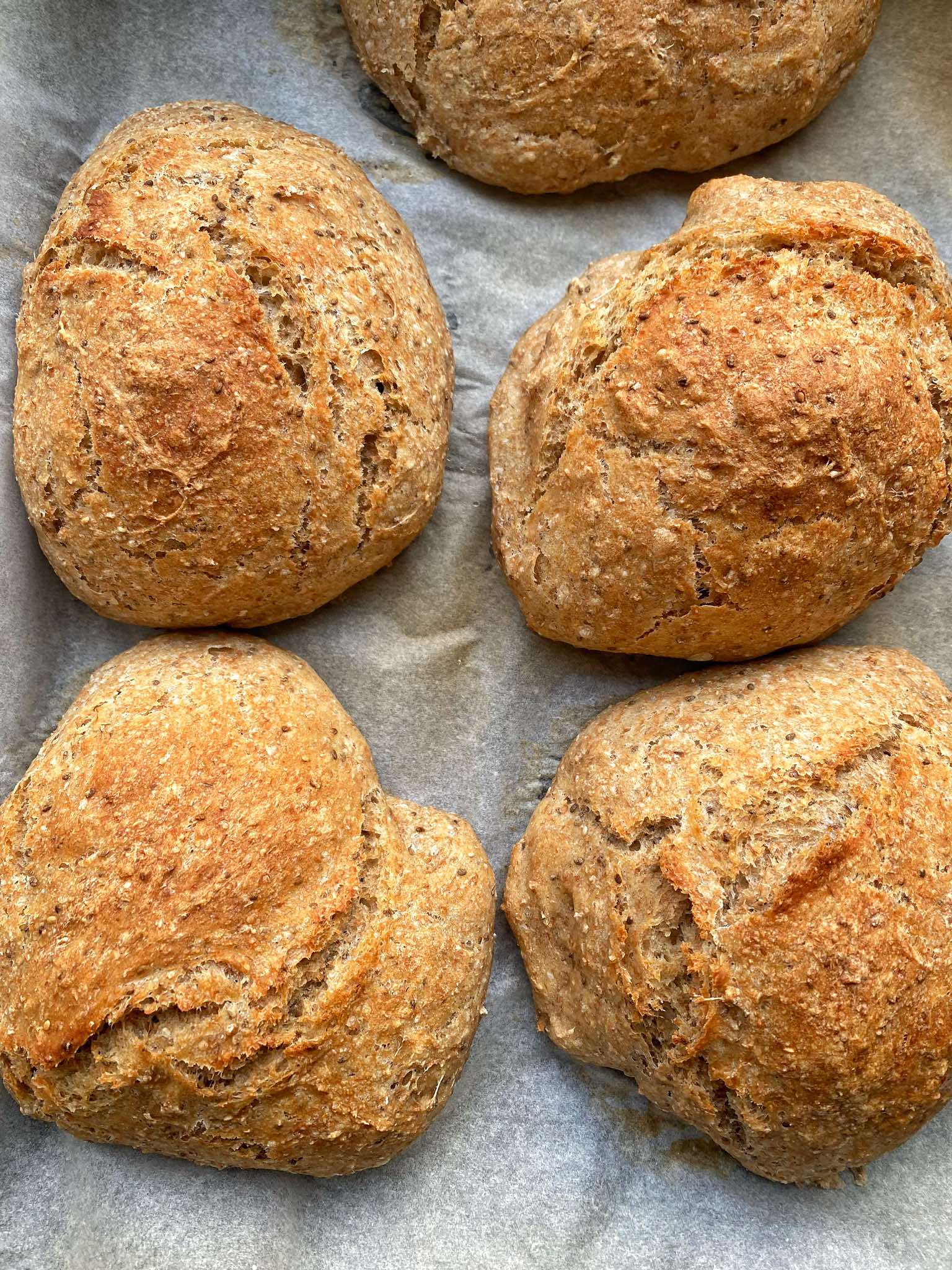 No Knead Chia Bread Rolls Tasty Simply Vegan