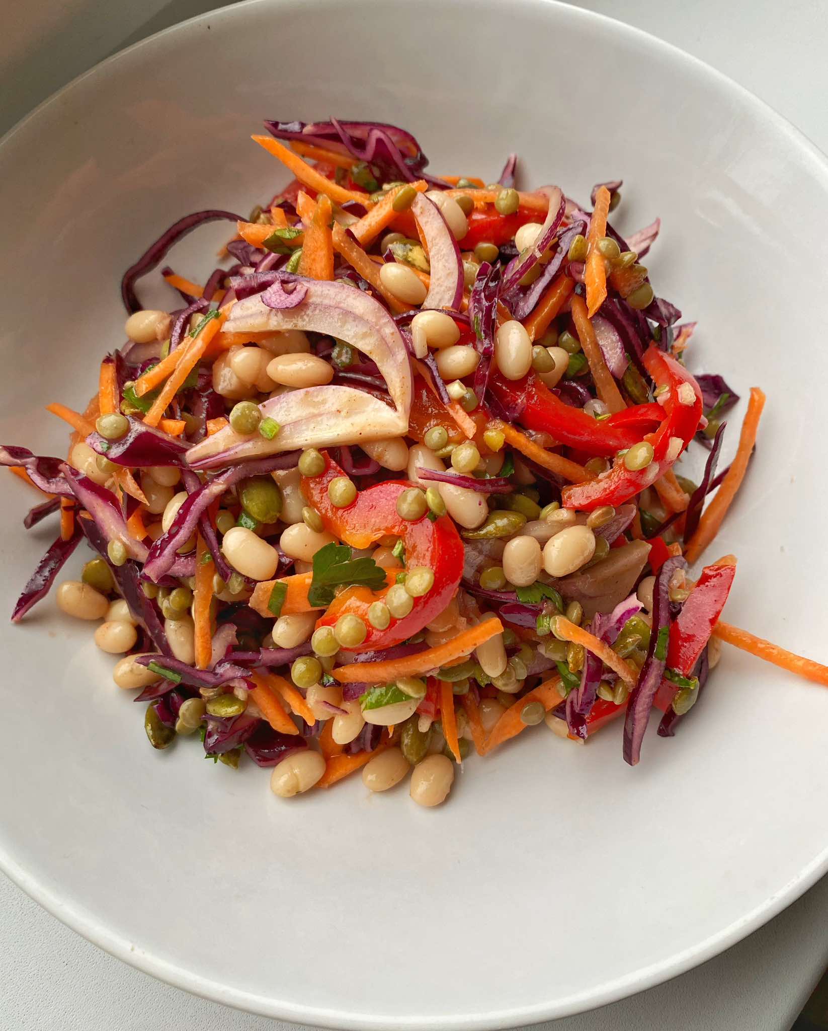 Red Cabbage and Bean Salad - Tasty Simply Vegan