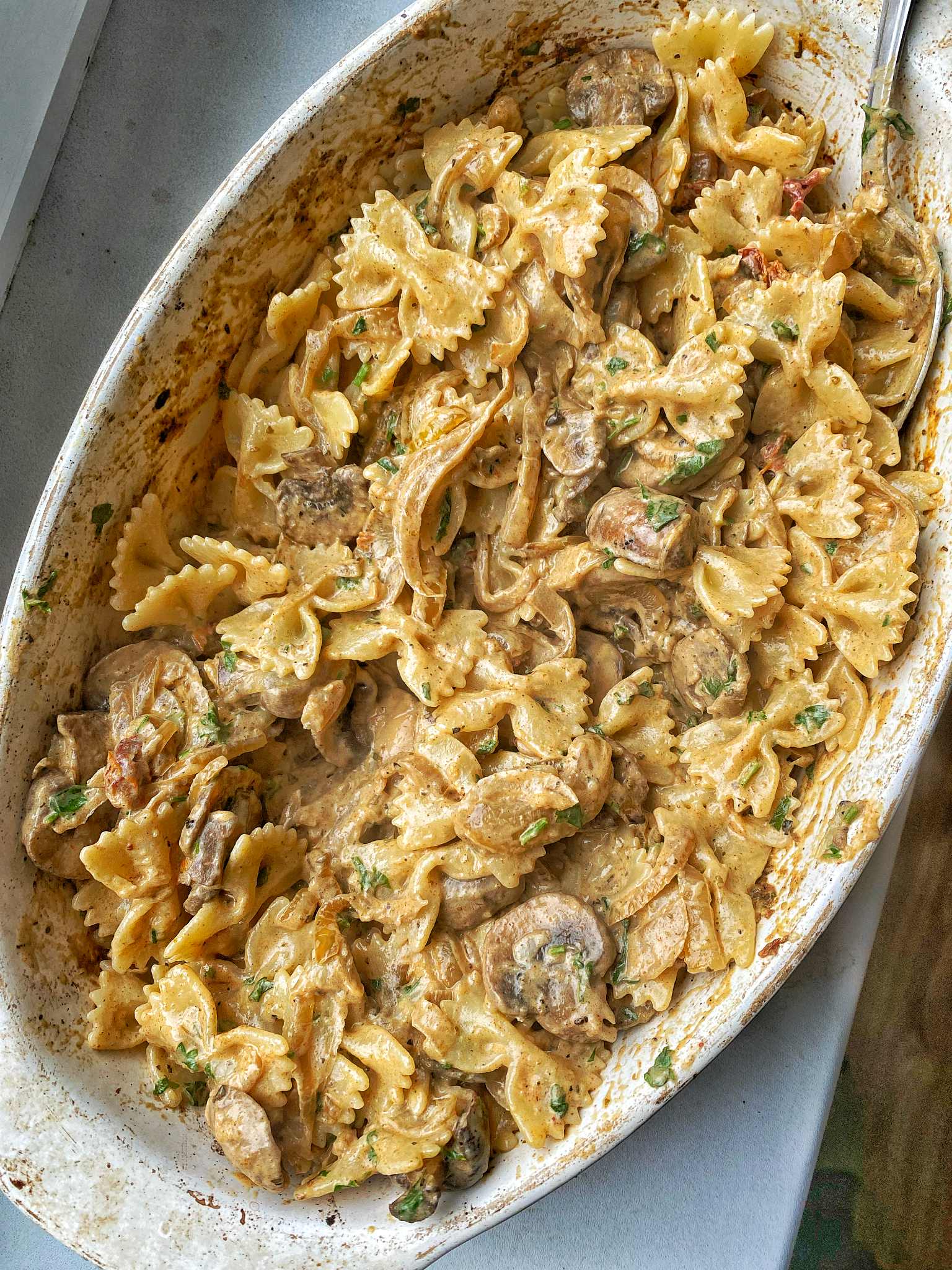 Caramelised Onion and Mushroom Pasta - Tasty Simply Vegan